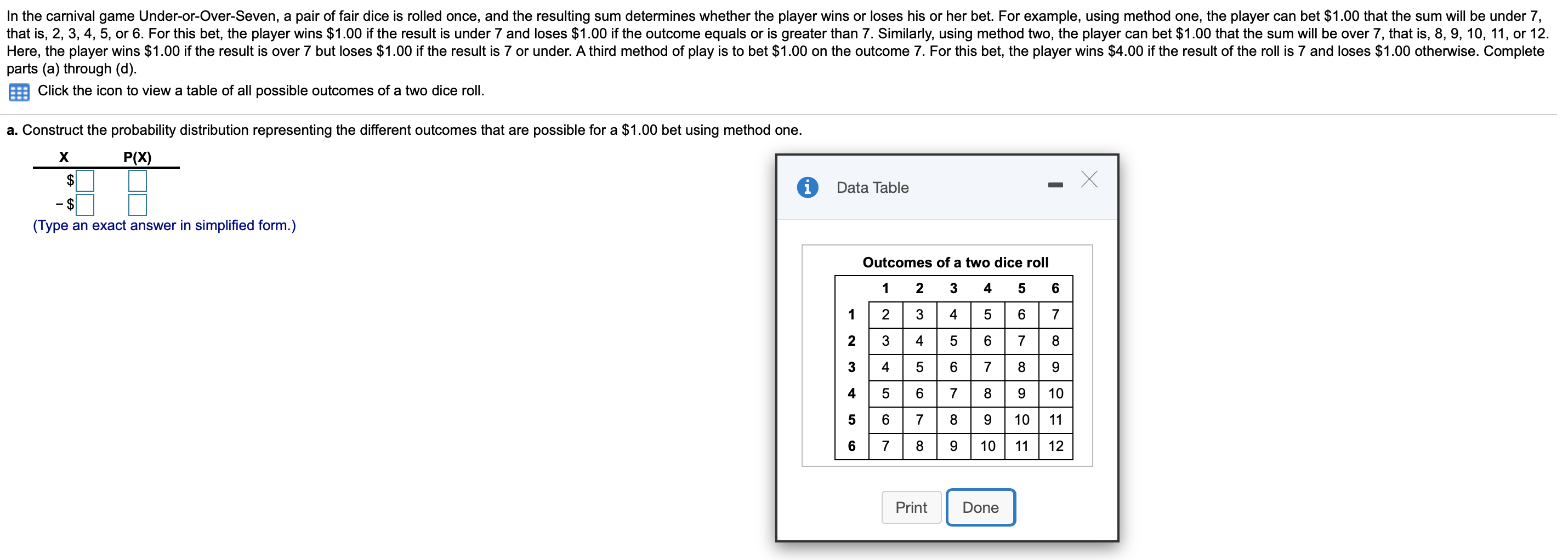 Solved B.Construct the probability distribution representing | Chegg.com