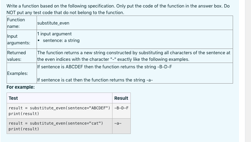 Solved Write a function based on the following | Chegg.com