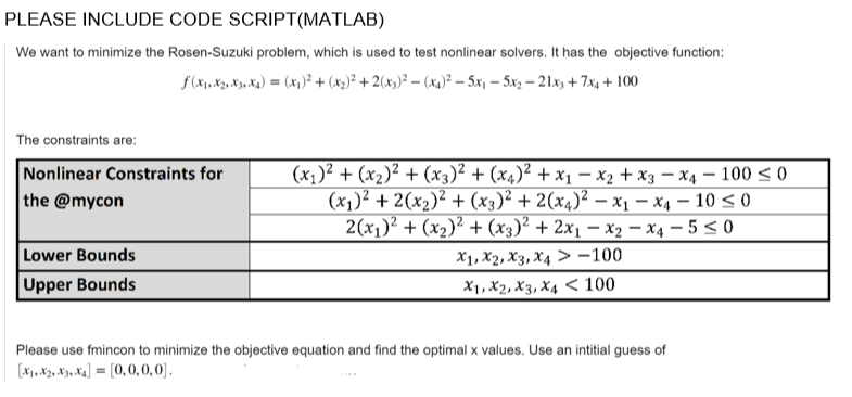 Solved Please Include Code Scriptmatlab We Want To 2980