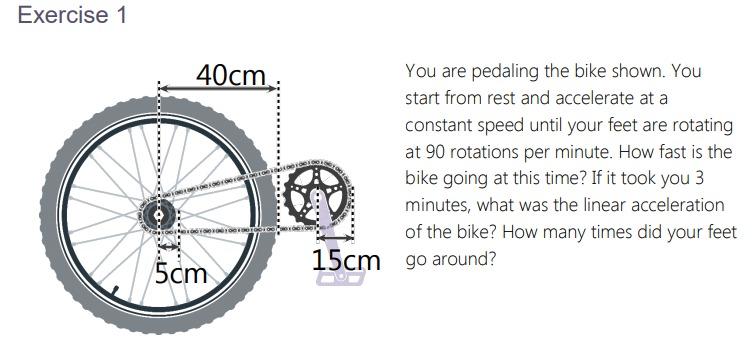 Solved Exercise 1 40cm You are pedaling the bike shown. You | Chegg.com