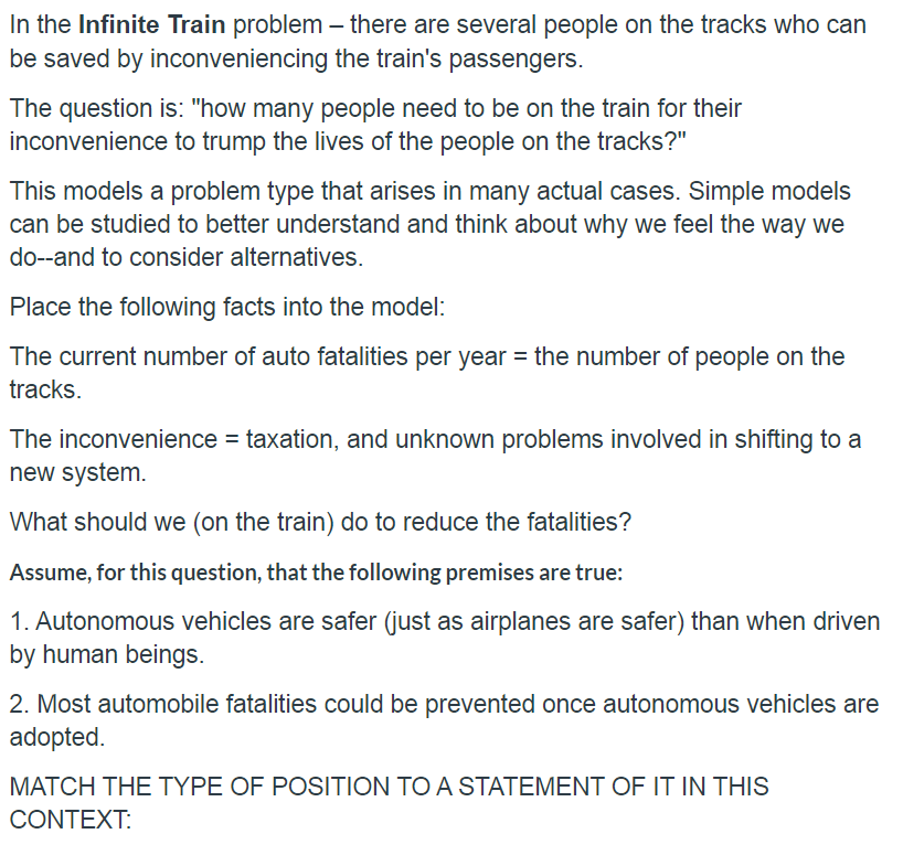 Solved In the Infinite Train problem – there are several | Chegg.com