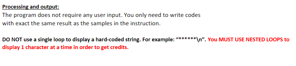 Solved (C++ Please!) Problem descriptions Write Nested loops | Chegg.com