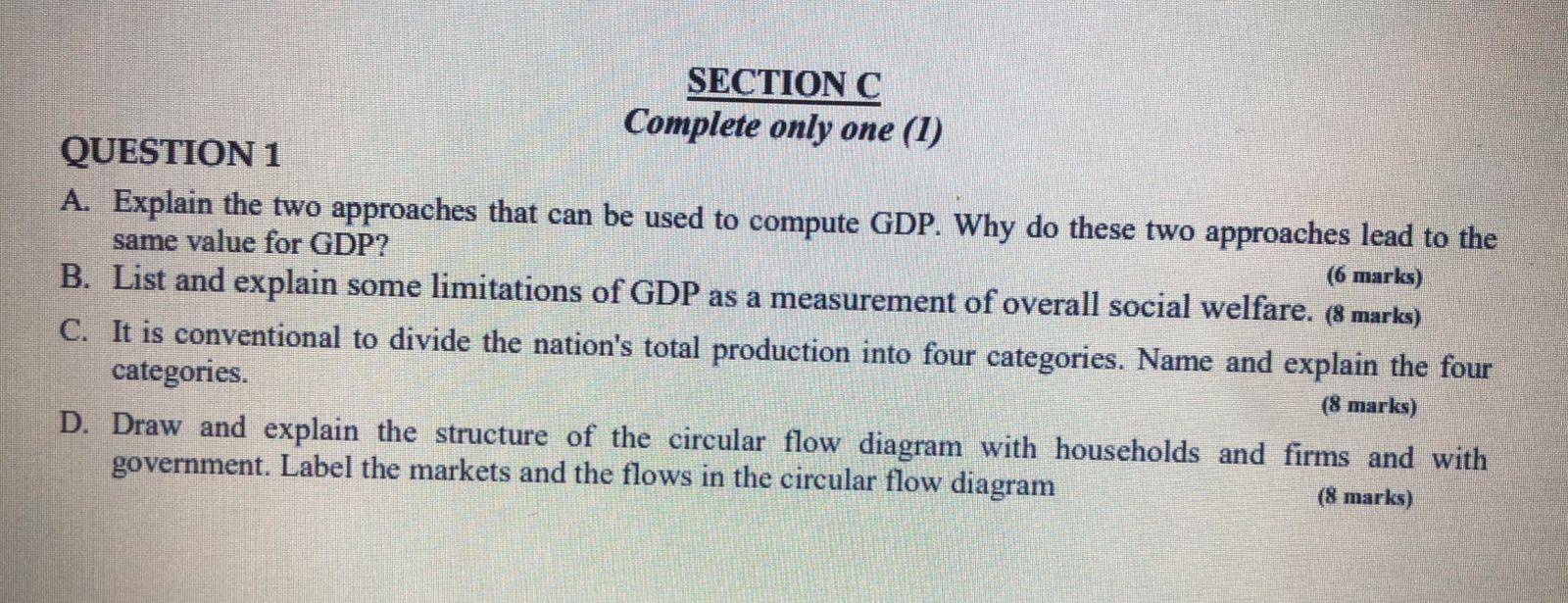 Solved SECTION C Complete only one (1) QUESTION 1 A. Explain | Chegg.com
