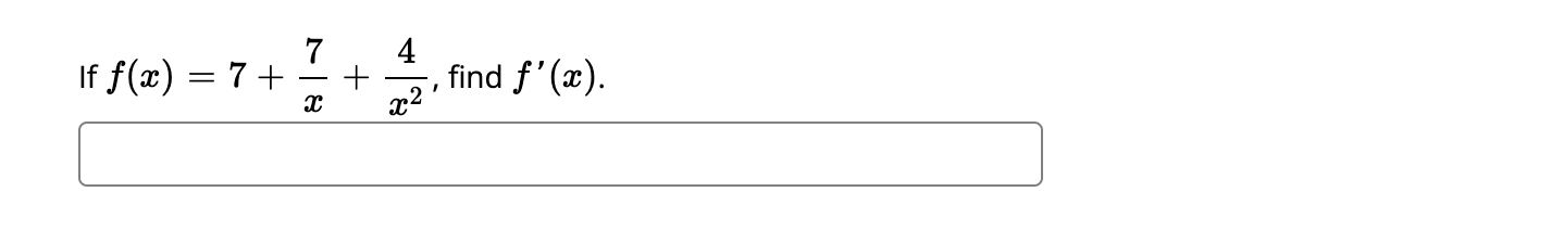 Solved If f(x)=7+7x+4x2, ﻿find f'(x). | Chegg.com