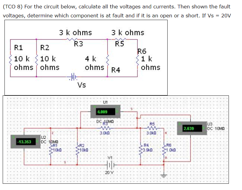 Solved (TCO 8) For the circuit below, calculate all the | Chegg.com
