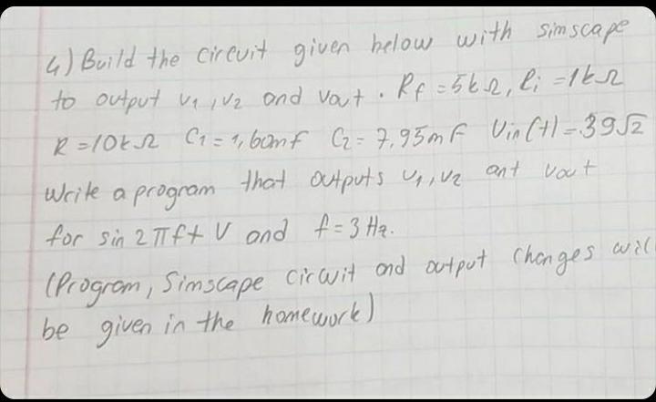 Solved 4) Build the circuit given below with simscape to | Chegg.com