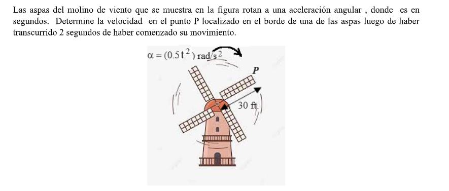 Solved Las aspas del molino de viento que se muestra en la | Chegg.com