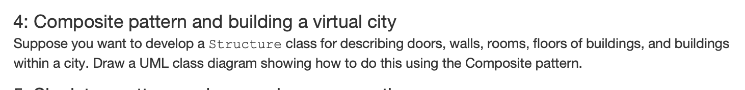 Solved 4: Composite pattern and building a virtual city | Chegg.com
