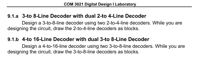 Solved 9.1.a 3-to 8-Line Decoder with dual 2-to 4-Line | Chegg.com