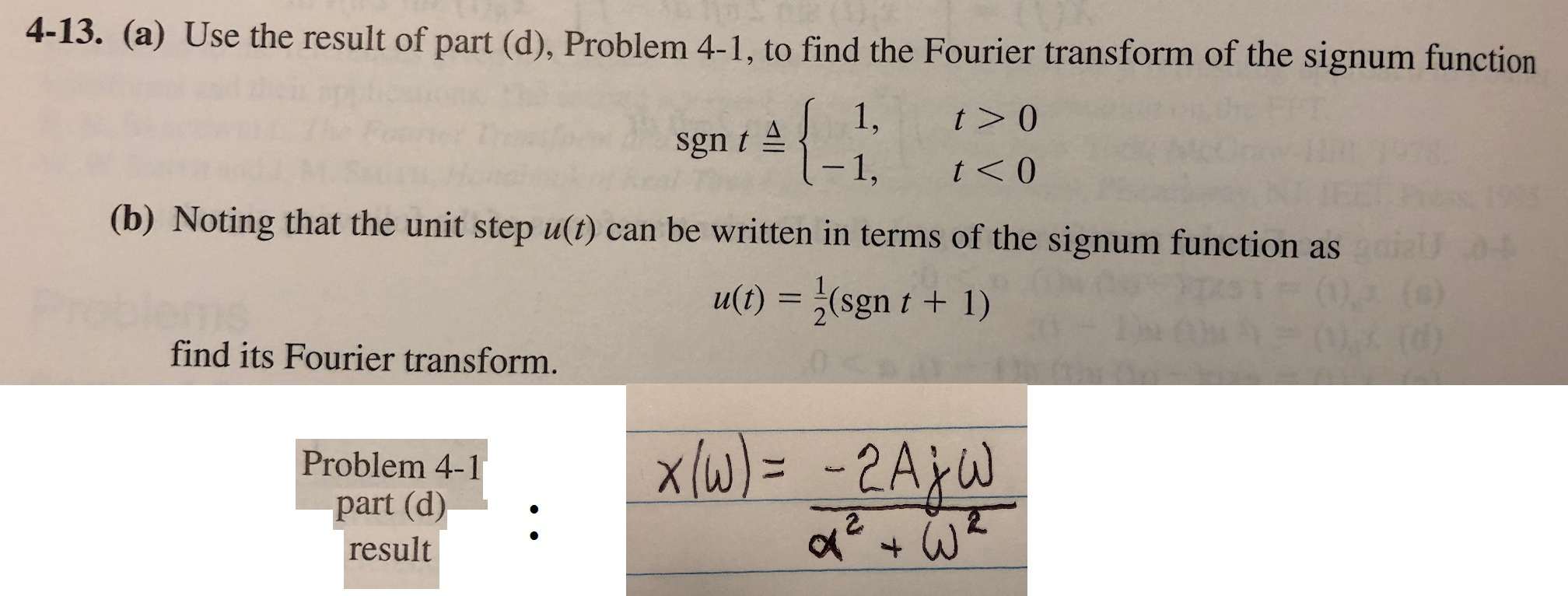 Solved 4-13. (a) Use the result of part (d), Problem 4-1, to | Chegg.com