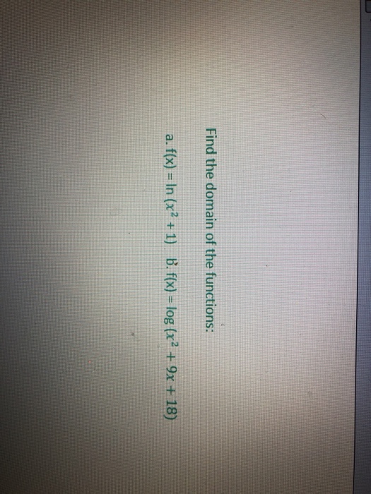 Solved Find the domain of the functions: a. f(x) = In (x? + | Chegg.com