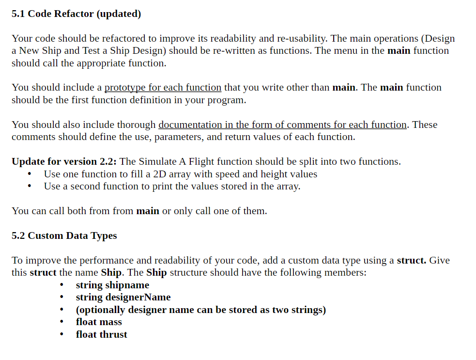 Solved 5.1 Code Refactor (updated) Your code should be | Chegg.com