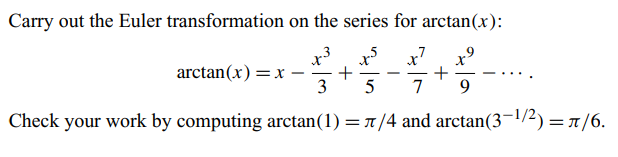 Solved 43 45 Carry out the Euler transformation on the | Chegg.com
