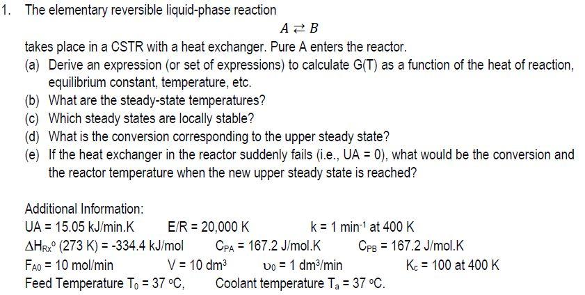 Solved Chemical Engineering Problem! (Chemical | Chegg.com
