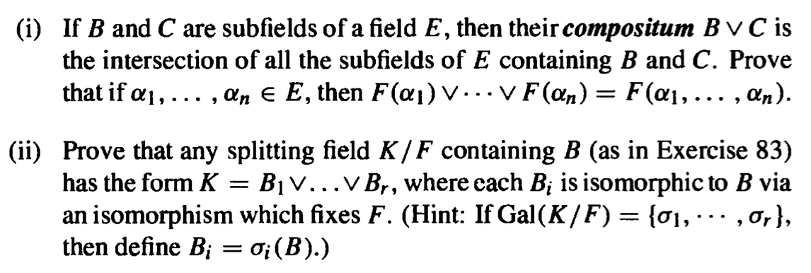 Solved (i) If B and C are subfields of a field E, then their | Chegg.com