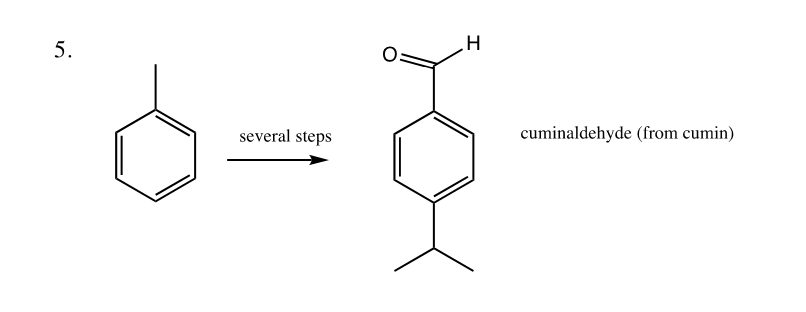 Solved 5. H several steps cuminaldehyde (from cumin) 2. In | Chegg.com
