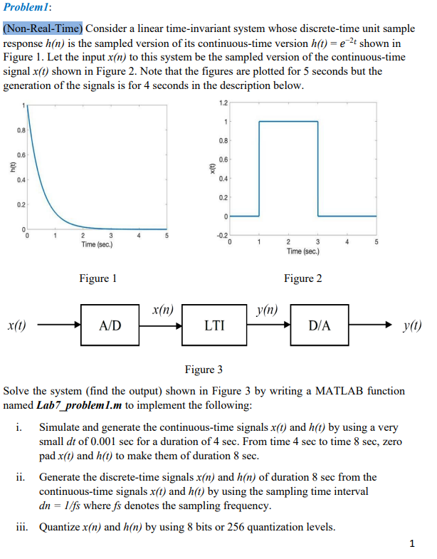 Solved (Non-Real-Time) Consider a linear time-invariant | Chegg.com