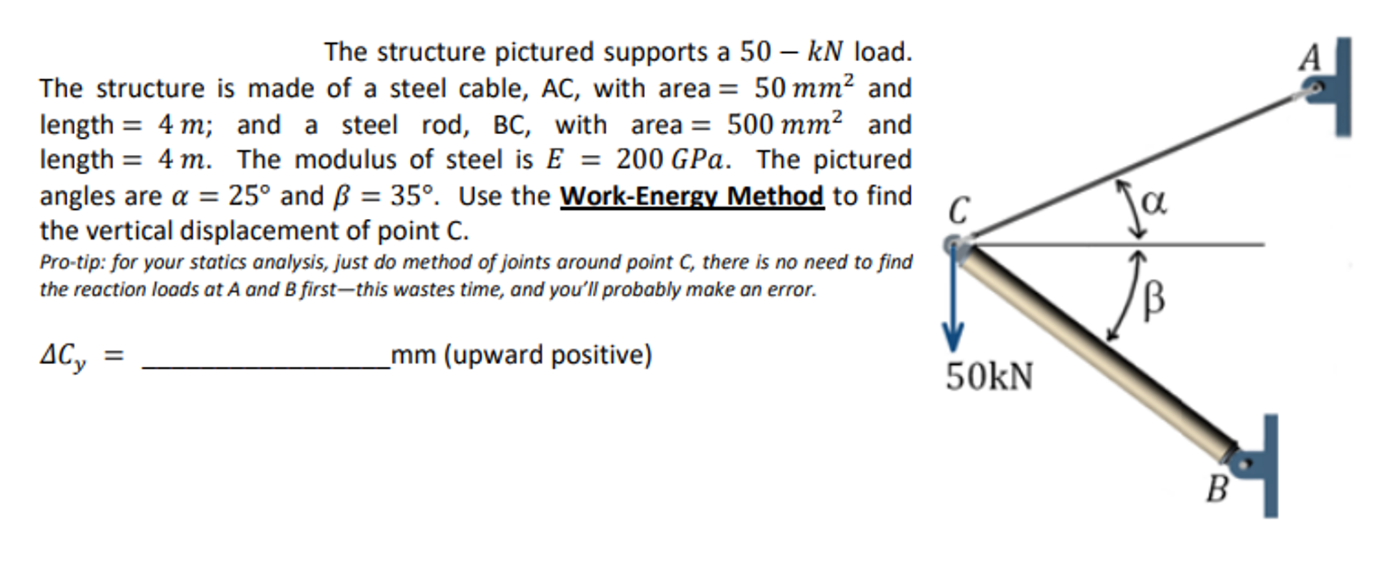 Solved A The structure pictured supports a 50 – kN load. The | Chegg.com