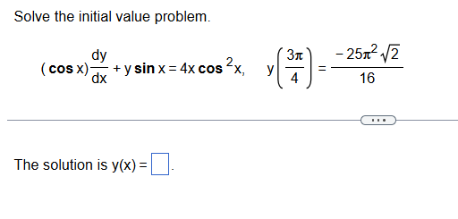 Solved Solve the initial value | Chegg.com
