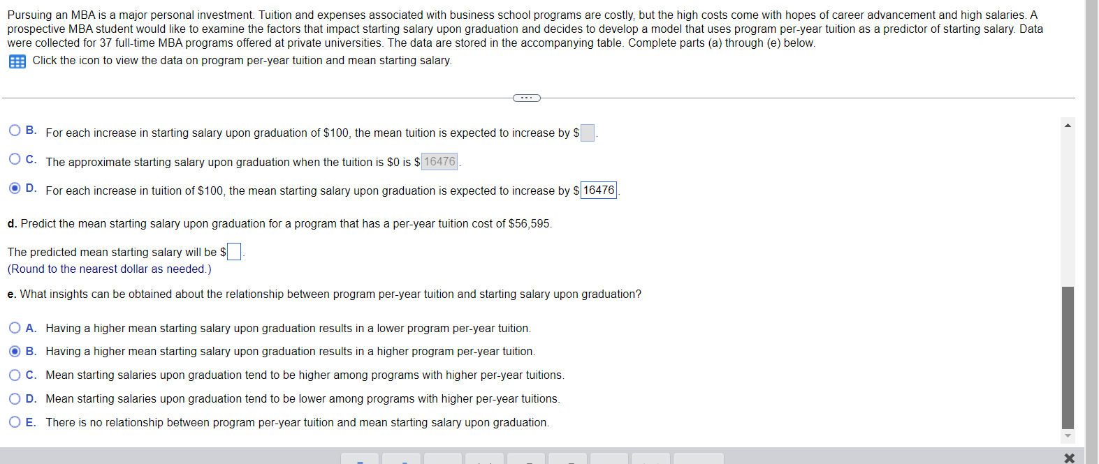 Solved Please answer Questions D & E using Excel to explain. | Chegg.com