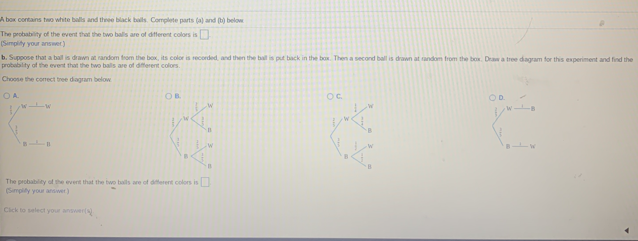 Solved A box contains two white balls and three black balls. | Chegg.com