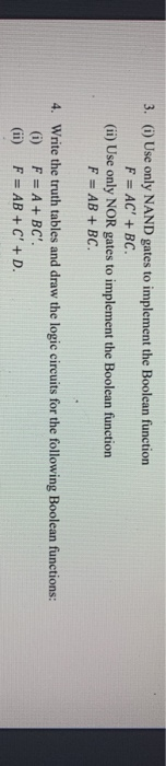 Solved 3. () Use only NAND gates to implement the Boolean | Chegg.com