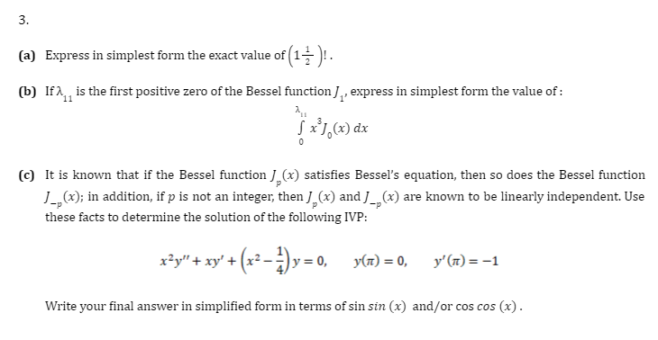 Solved 3. (a) Express in simplest form the exact value of | Chegg.com