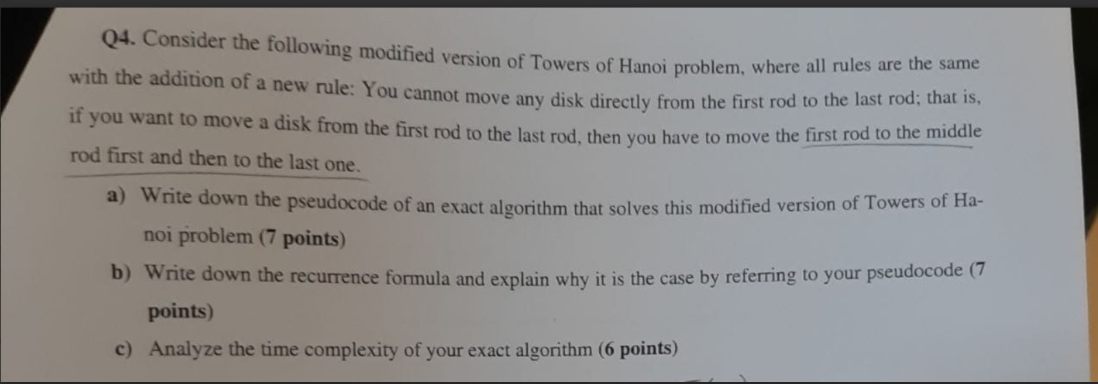 Solved Q4. Consider the following modified version of Towers | Chegg.com