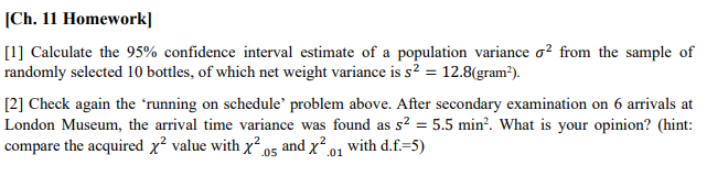 Solved [1] Calculate the 95% confidence interval estimate of | Chegg.com