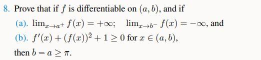 Solved Prove that if f is differentiable on (a,b), and if | Chegg.com