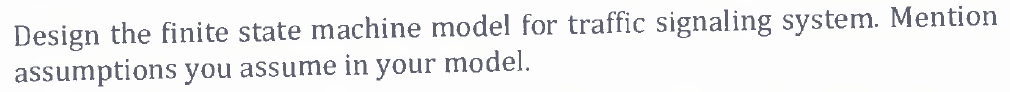 Solved Design The Finite State Machine Model For Traffic