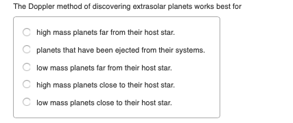 Solved The Doppler method of discovering extrasolar planets | Chegg.com