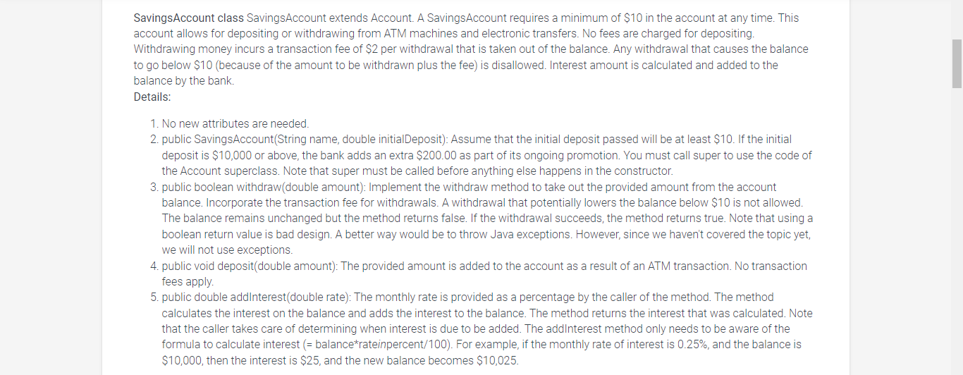 Solved Account.java import java.text.DecimalFormat; abstract | Chegg.com