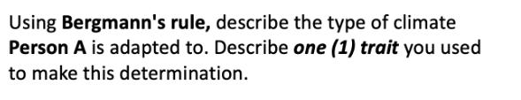 Solved Using Allen's rule, describe the type of climate | Chegg.com
