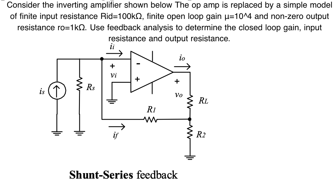 Solved Consider the inverting amplifier shown below The op | Chegg.com
