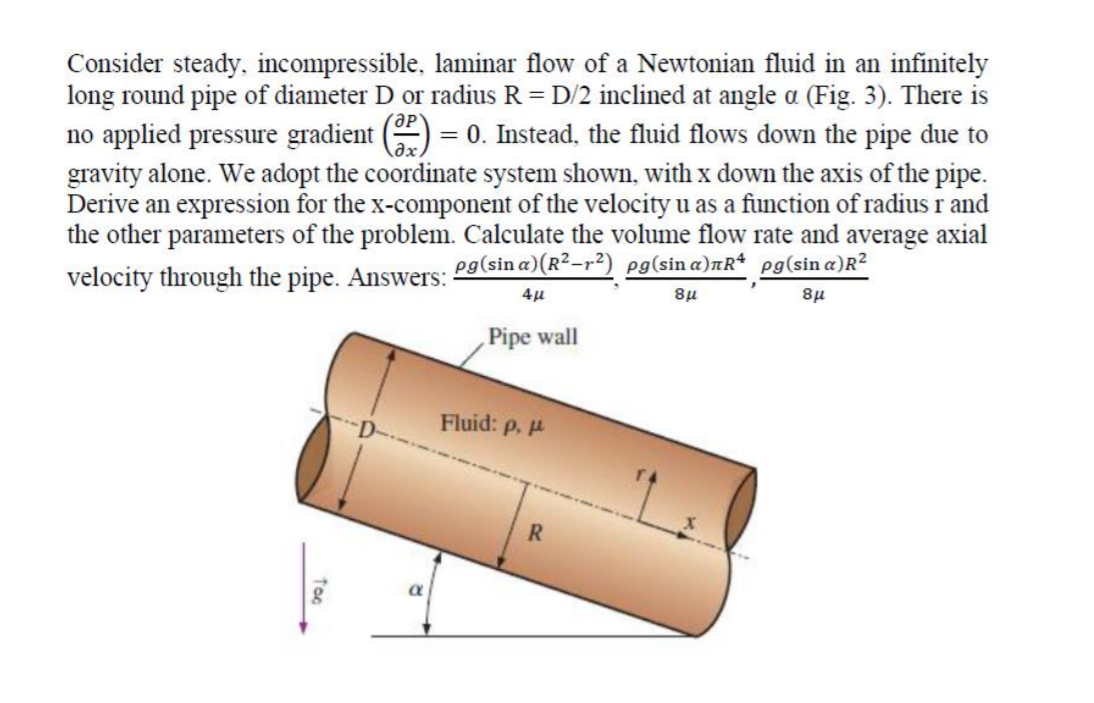 Solved = Consider steady, incompressible, laminar flow of a | Chegg.com