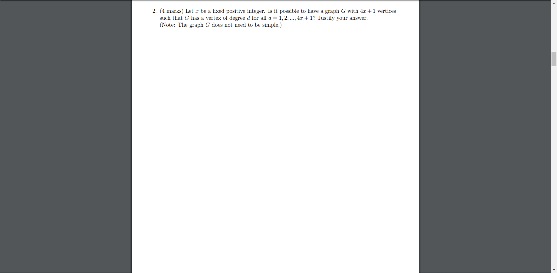 Solved 2. (4 marks) Let å be a fixed positive integer. Is it | Chegg.com