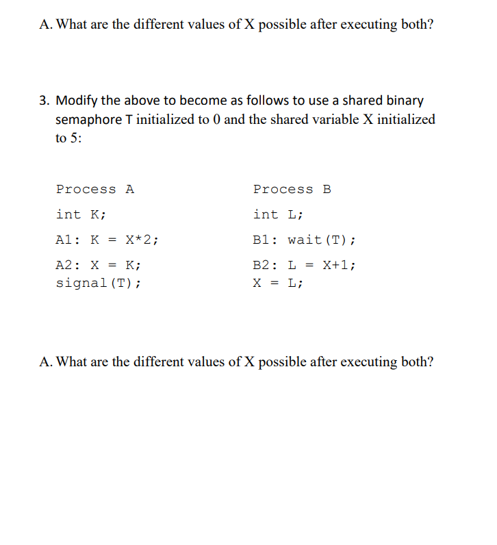 Solved Assignment 2 Answer all questions 1. Processes A and | Chegg.com