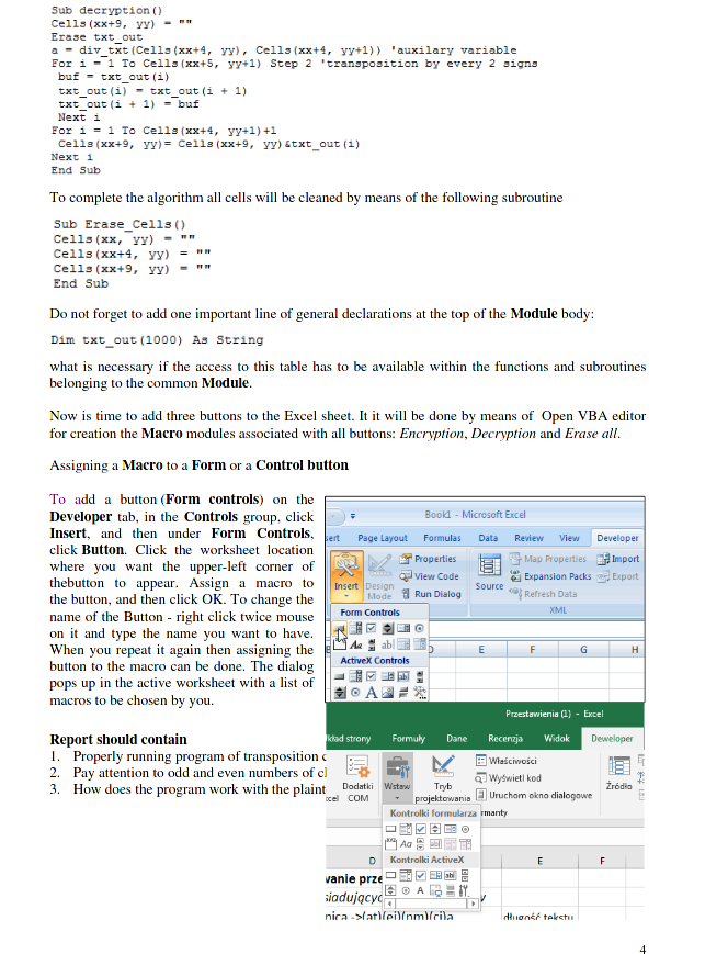 EXERCISE 3a (transposition cipher in letters mode) | Chegg.com