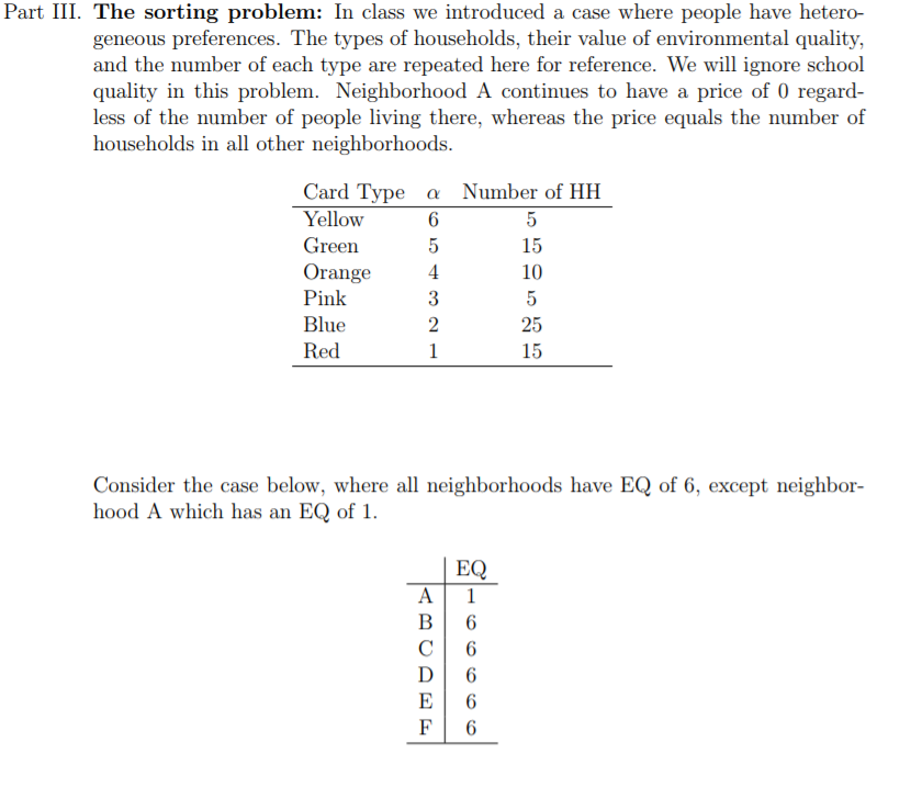 Solved Part III. The sorting problem: In class we introduced | Chegg.com