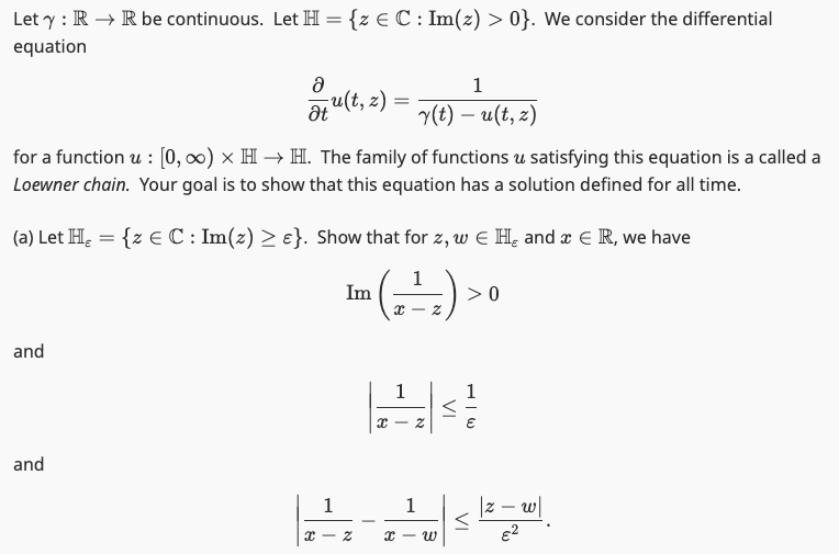 Solved Let γ:R→R be continuous. Let H={z∈C:Im(z)>0}. We | Chegg.com