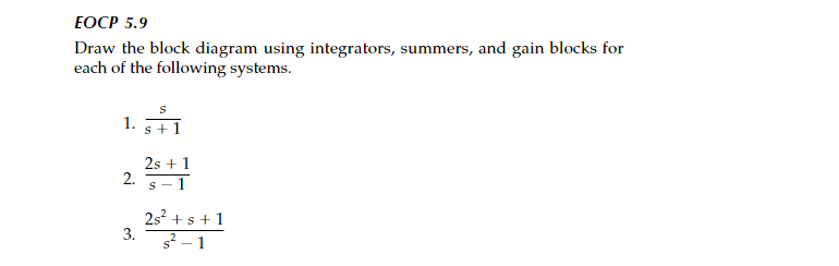 Solved ЕOCP 5.9 Draw the block diagram using integrators, | Chegg.com