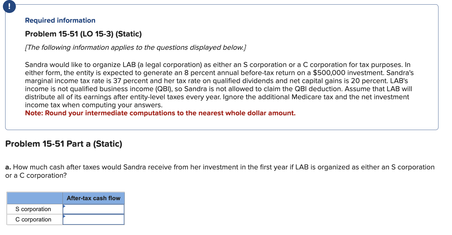 Problem 15-51 (LO 15-3) (Static) [The following | Chegg.com