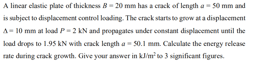 Solved A linear elastic plate of thickness B = 20 mm has a | Chegg.com