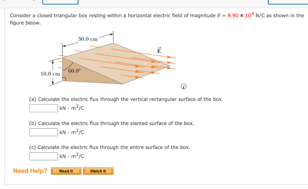 Solved Consider a closed triangular box resting within a | Chegg.com
