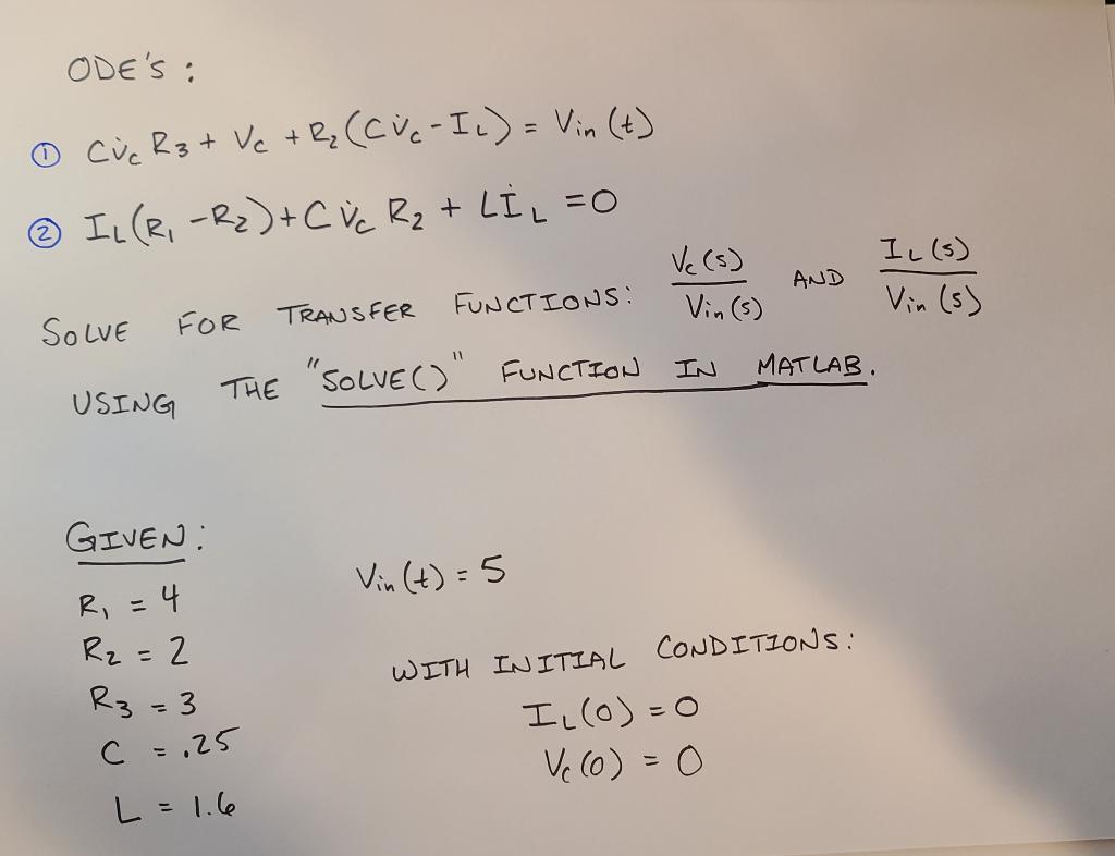 Solved Please show matlab code, thank you. Use the following | Chegg.com
