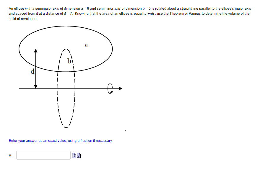 Solved An ellipse with a semimajor axis of dimension a=6 and | Chegg.com