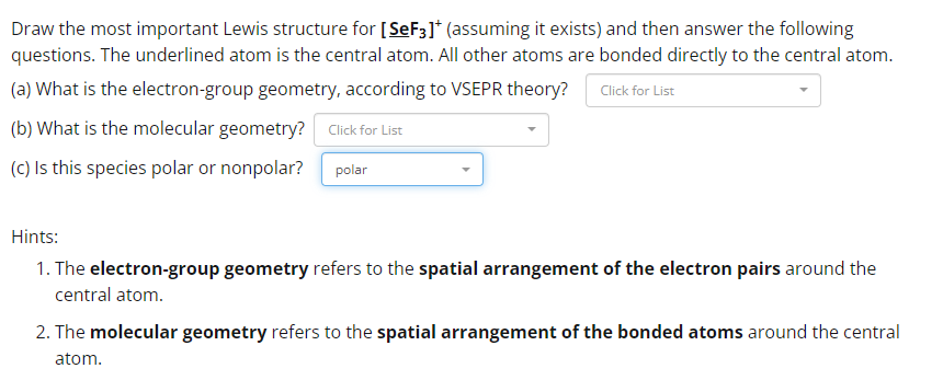 Solved Draw the most important Lewis structure for | Chegg.com