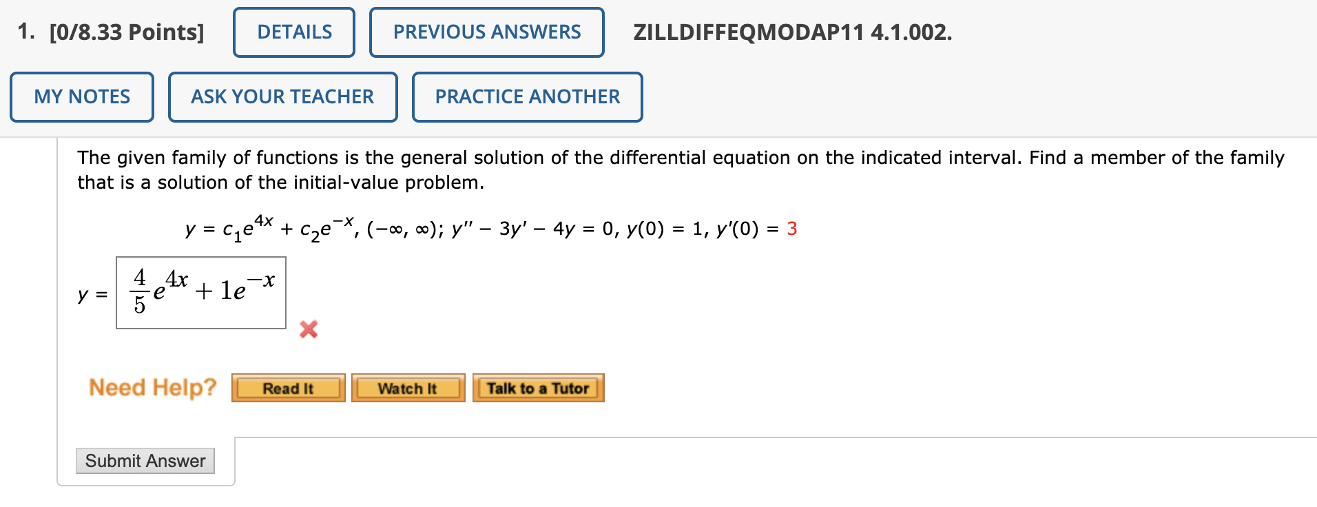 Solved The given family of functions is the general solution | Chegg.com