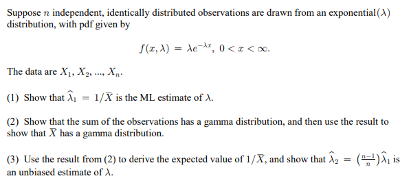 Solved Suppose n independent, identically distributed | Chegg.com